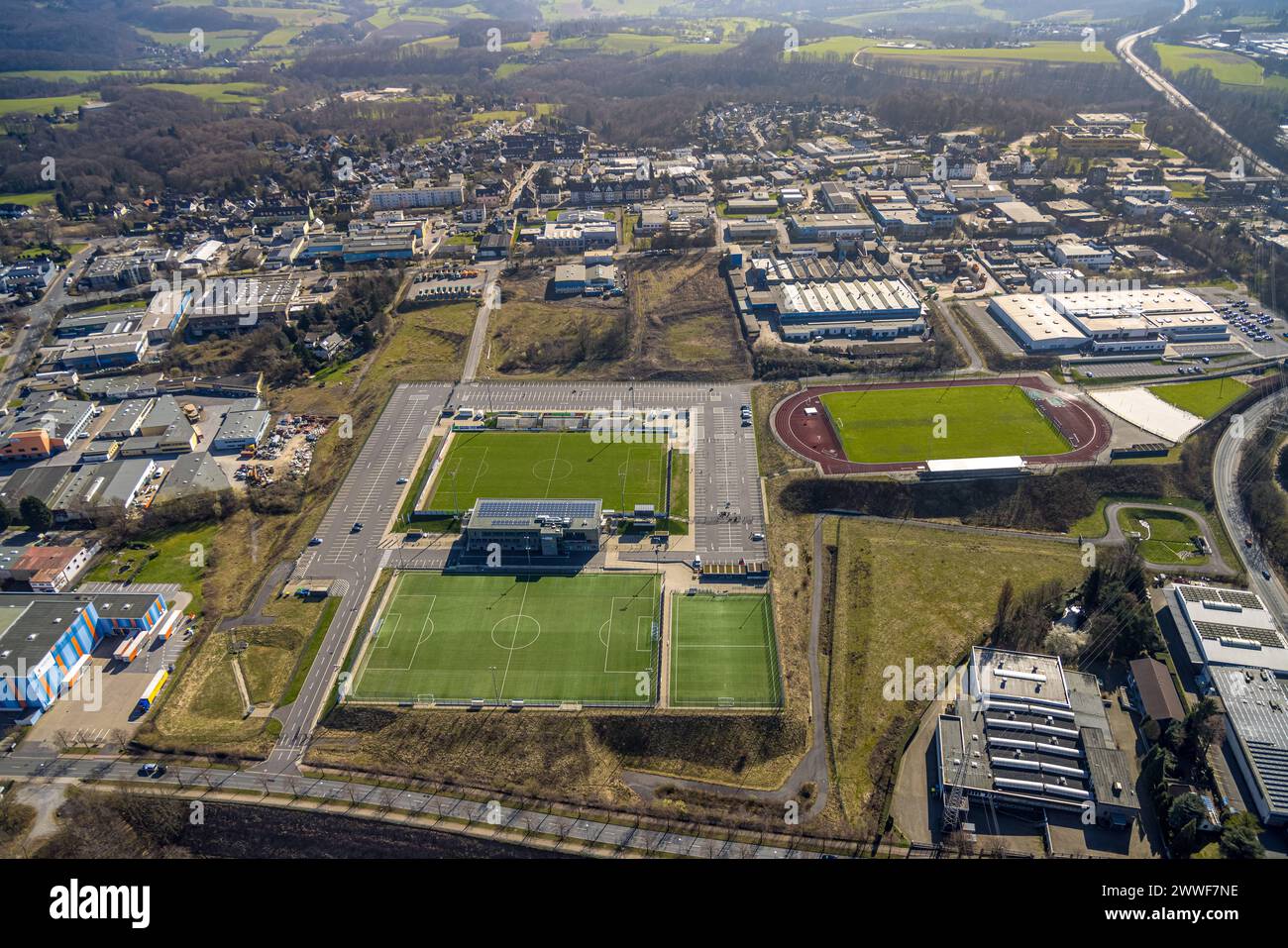 Luftbild, IMS Arena Sportanlage, Fußballstadion und ...