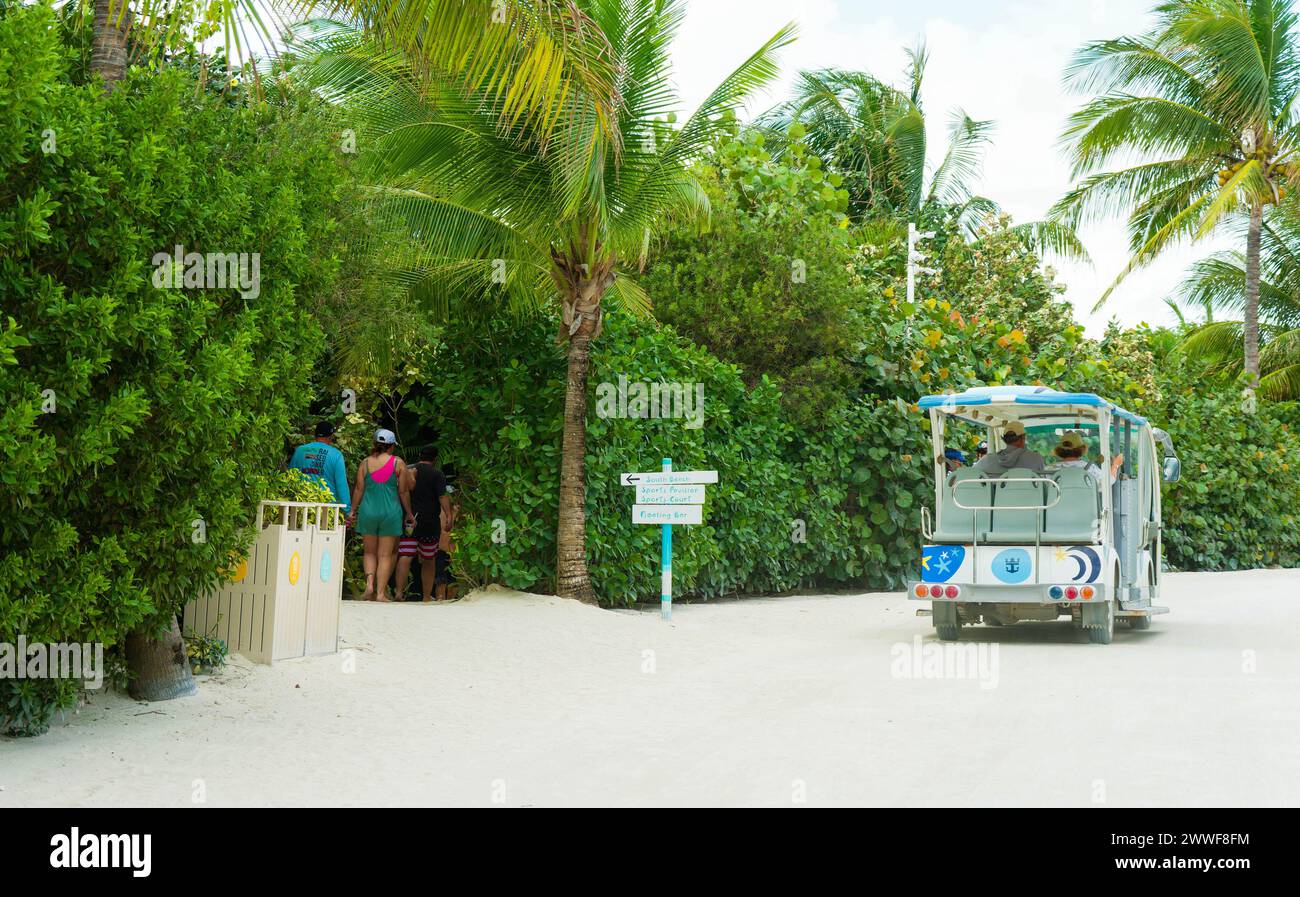 COCO CAY, BAHAMAS - February 1, 2024: Coco Cay is a port located in the ...