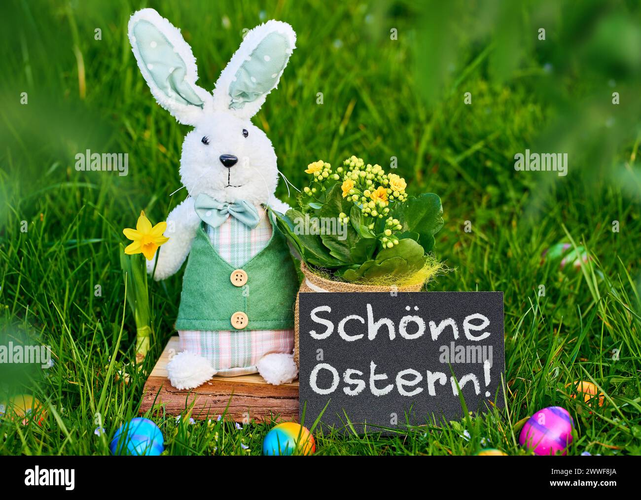 Augsburg, Bavaria, Germany - 22 March 2024: Easter bunny on a green ...