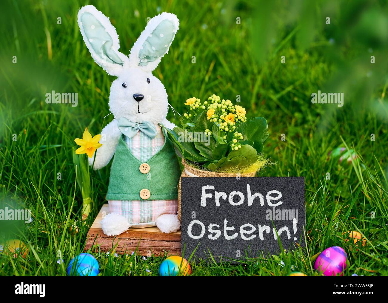 Augsburg, Bavaria, Germany - 22 March 2024: Easter bunny on a green ...