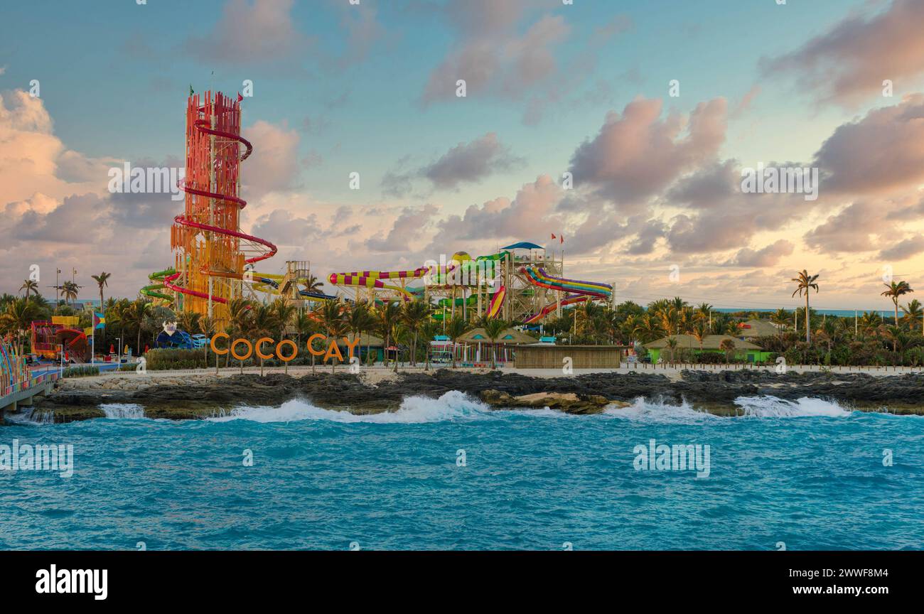COCO CAY, BAHAMAS - February 1, 2024: Coco Cay is a port located in the ...