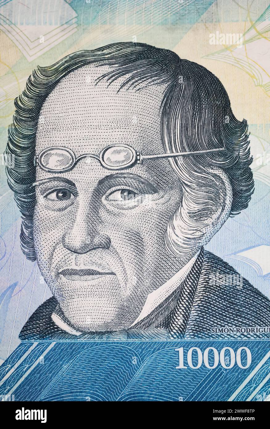 Portrait of Philosopher and educator Simon Rodriguez on Venezuela 10000 ...
