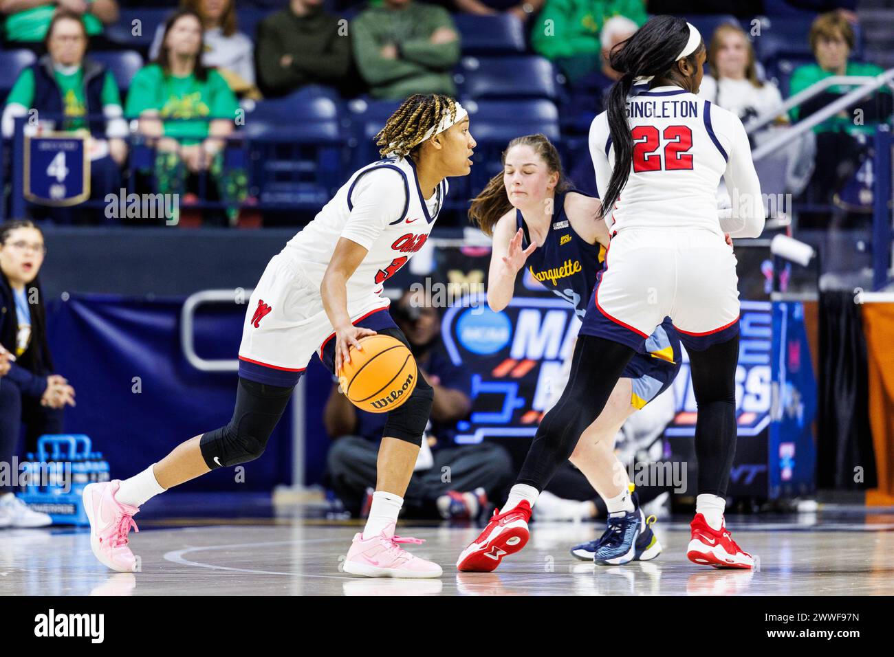 South Bend, Indiana, USA. 23rd Mar, 2024. Mississippi guard Kennedy ...