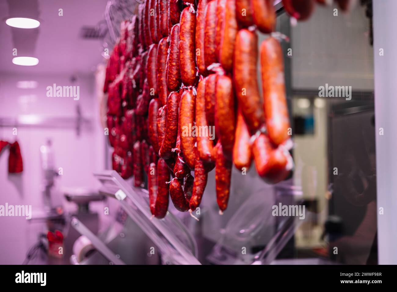 Hanging chorizo hi-res stock photography and images - Alamy