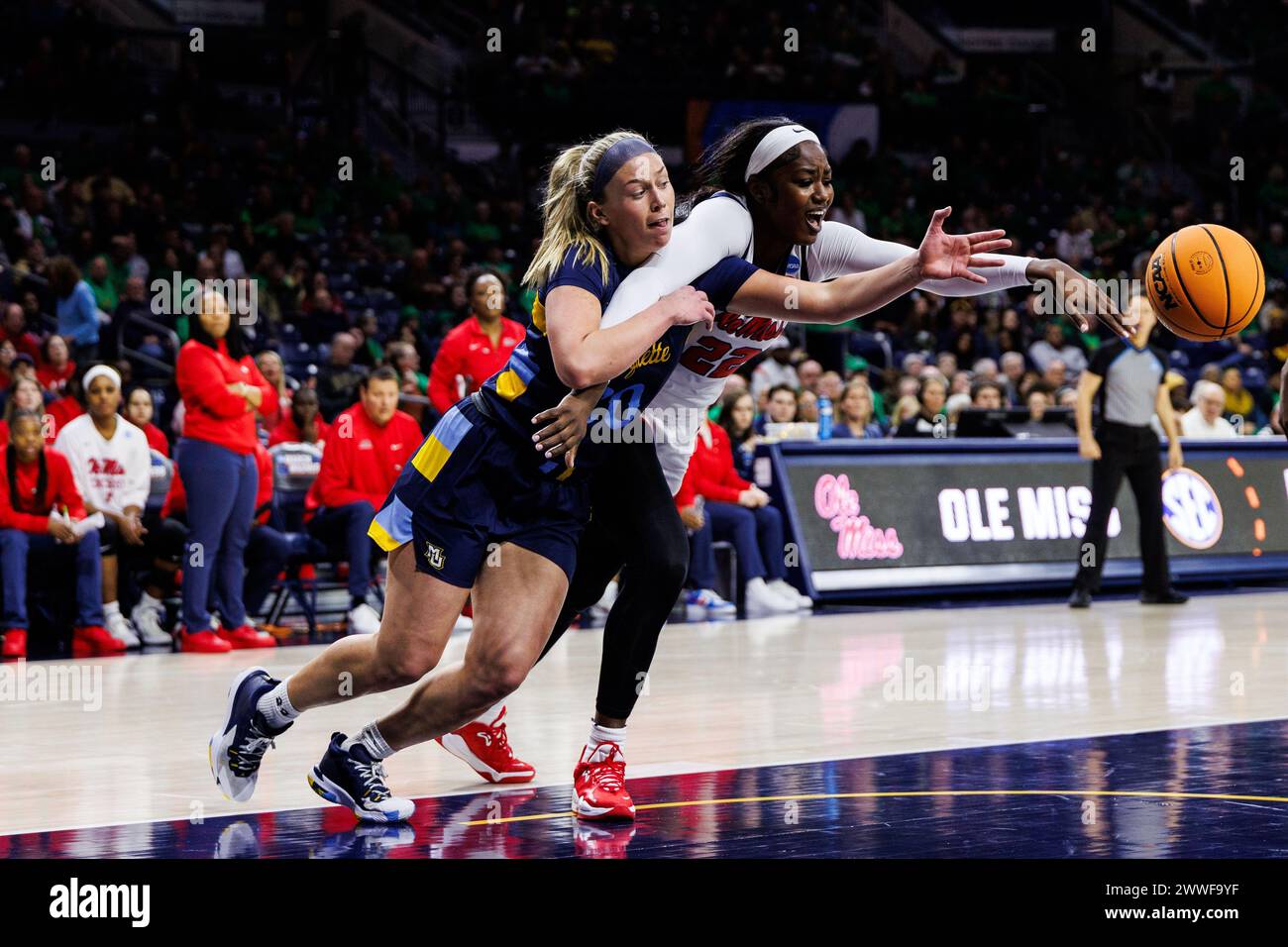 South Bend, Indiana, USA. 23rd Mar, 2024. Marquette guard Frannie ...