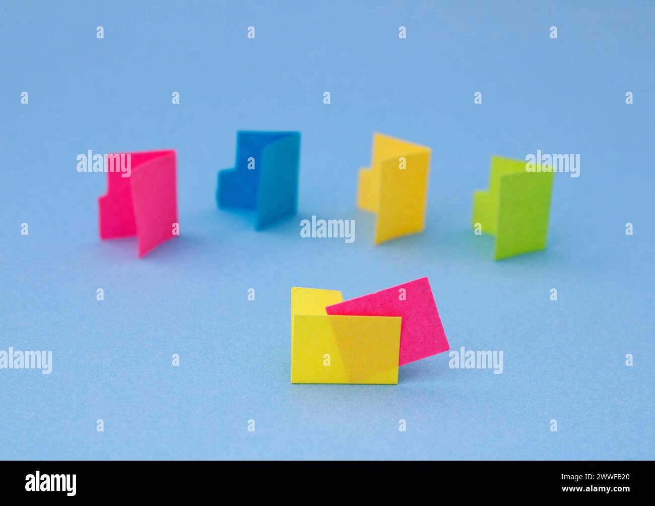 Folder with saved file versus other empty folders Stock Photo - Alamy