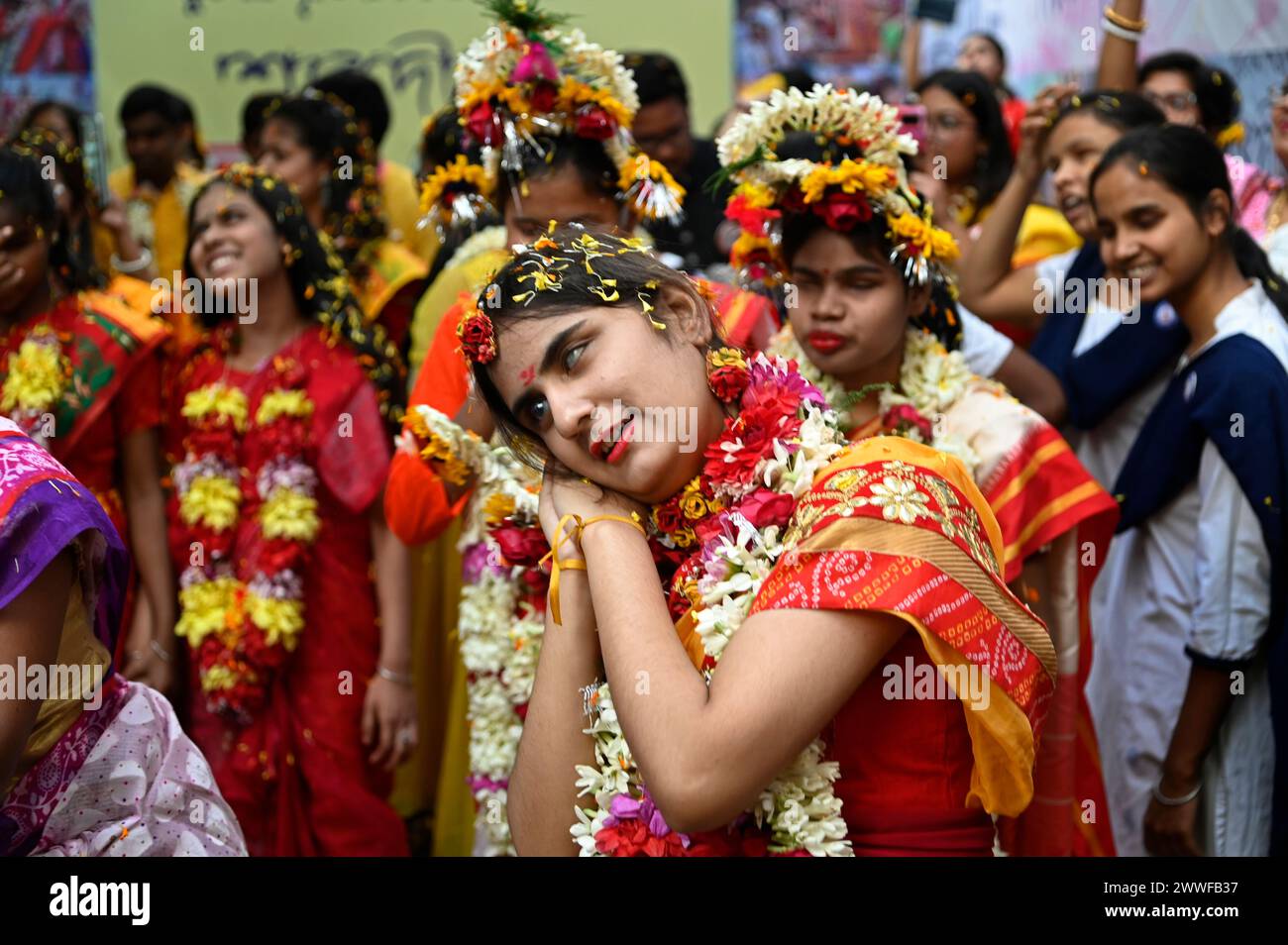 Kolkata, West Bengal, India. 23rd Mar, 2024. Dance performance of a ...