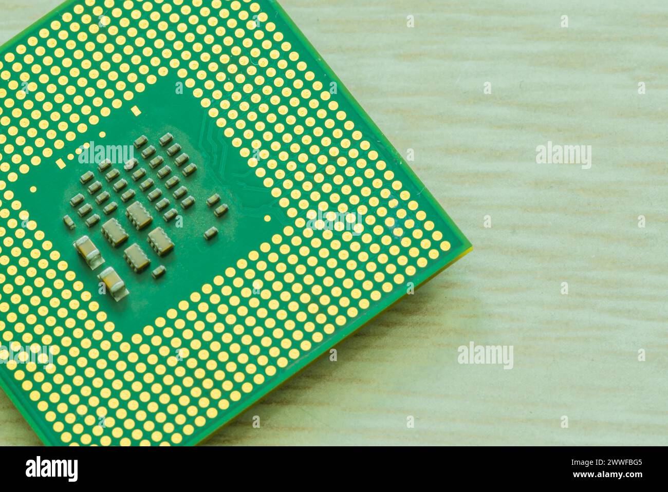 Bottom side of central processor unit (CPU) detailing the individual ...