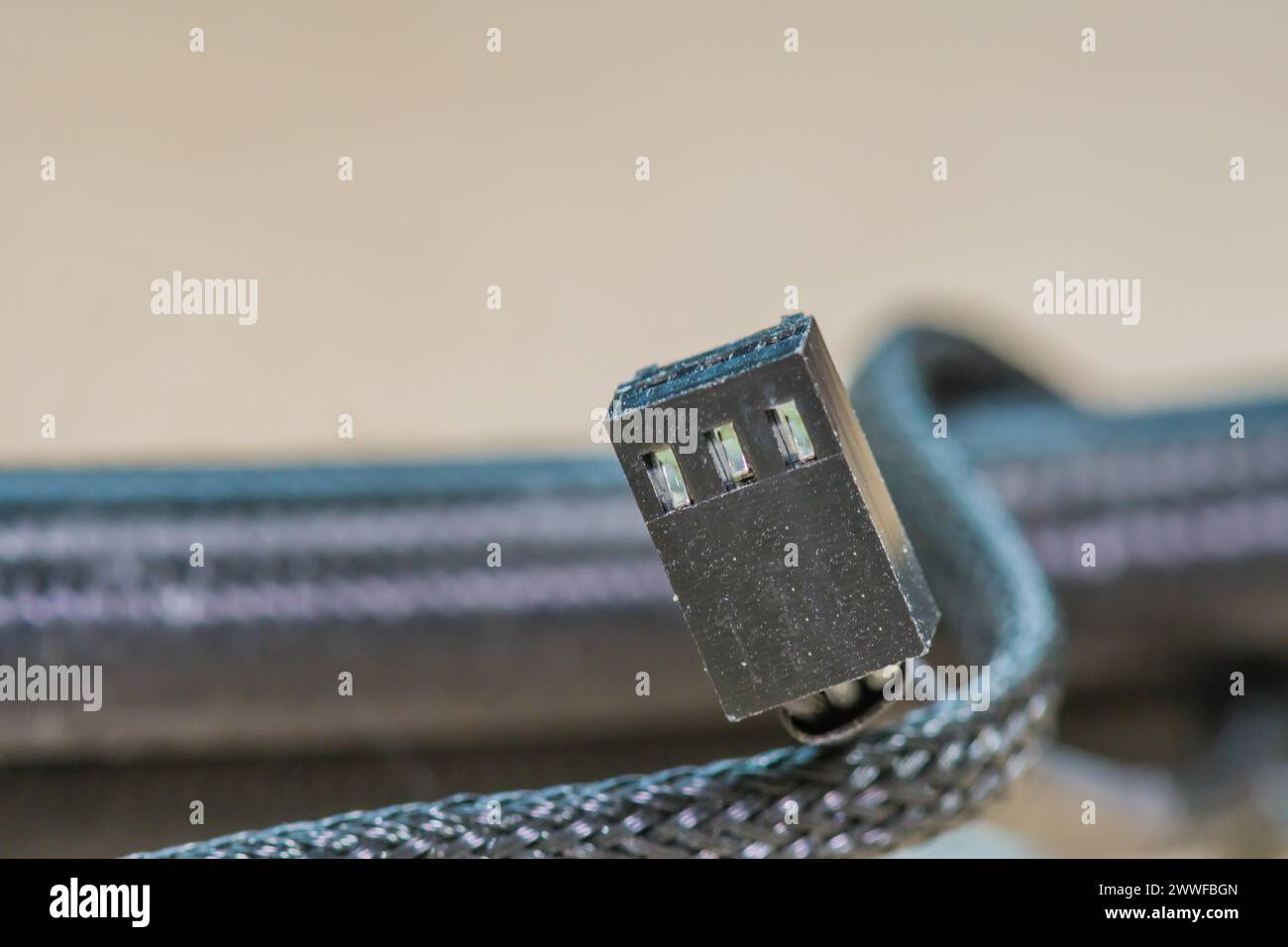 Close-up of a USB plug with metallic and black color scheme, in South ...