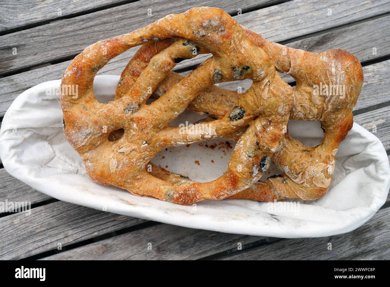 Olive fougasse bread hi-res stock photography and images - Alamy