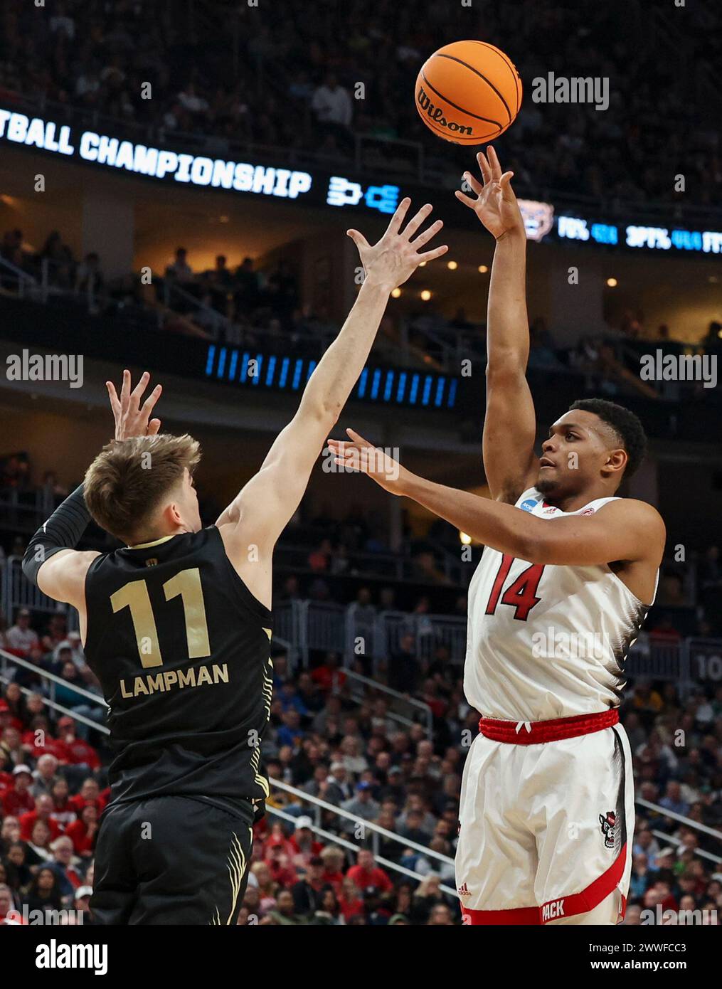 Pittsburgh, PA, USA. 23rd Mar, 2024. North Carolina State Wolfpack ...