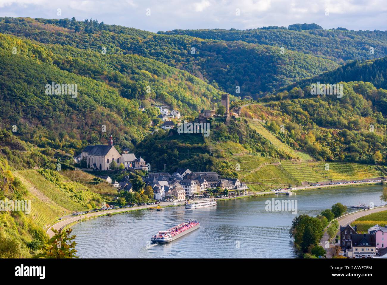 river Mosel Moselle, passenger ship, Saint Josephs Catholic Parish ...