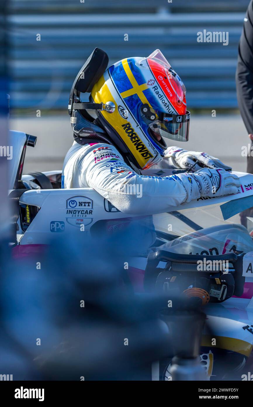 Felix Rosenqvist (60) of Varnamo, Sweden prepares for the Inaugural ...
