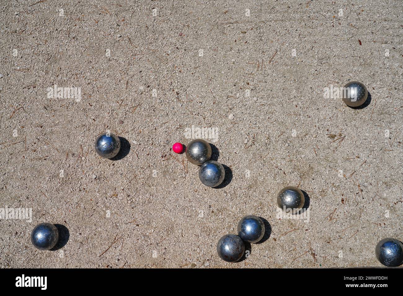 Playing a game of boules bocce ball (also called pétanque) in Provence ...