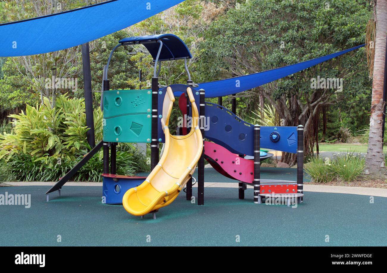 Playground including a slippery slide at East Shores in Gladstone ...