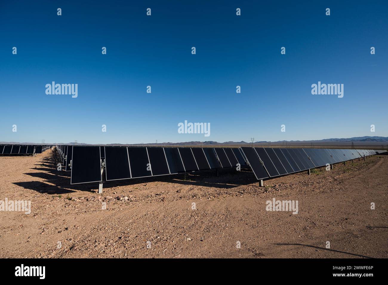 Solar panel farms outside of Las Vegas Nevada Stock Photo - Alamy