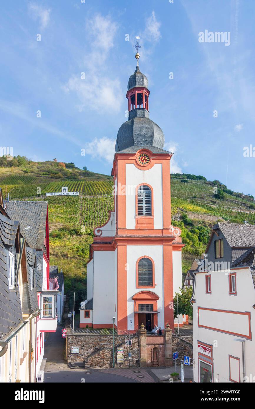 town Zell, church St. Peter Zell Mosel Rheinland-Pfalz, Rhineland-Palat ...