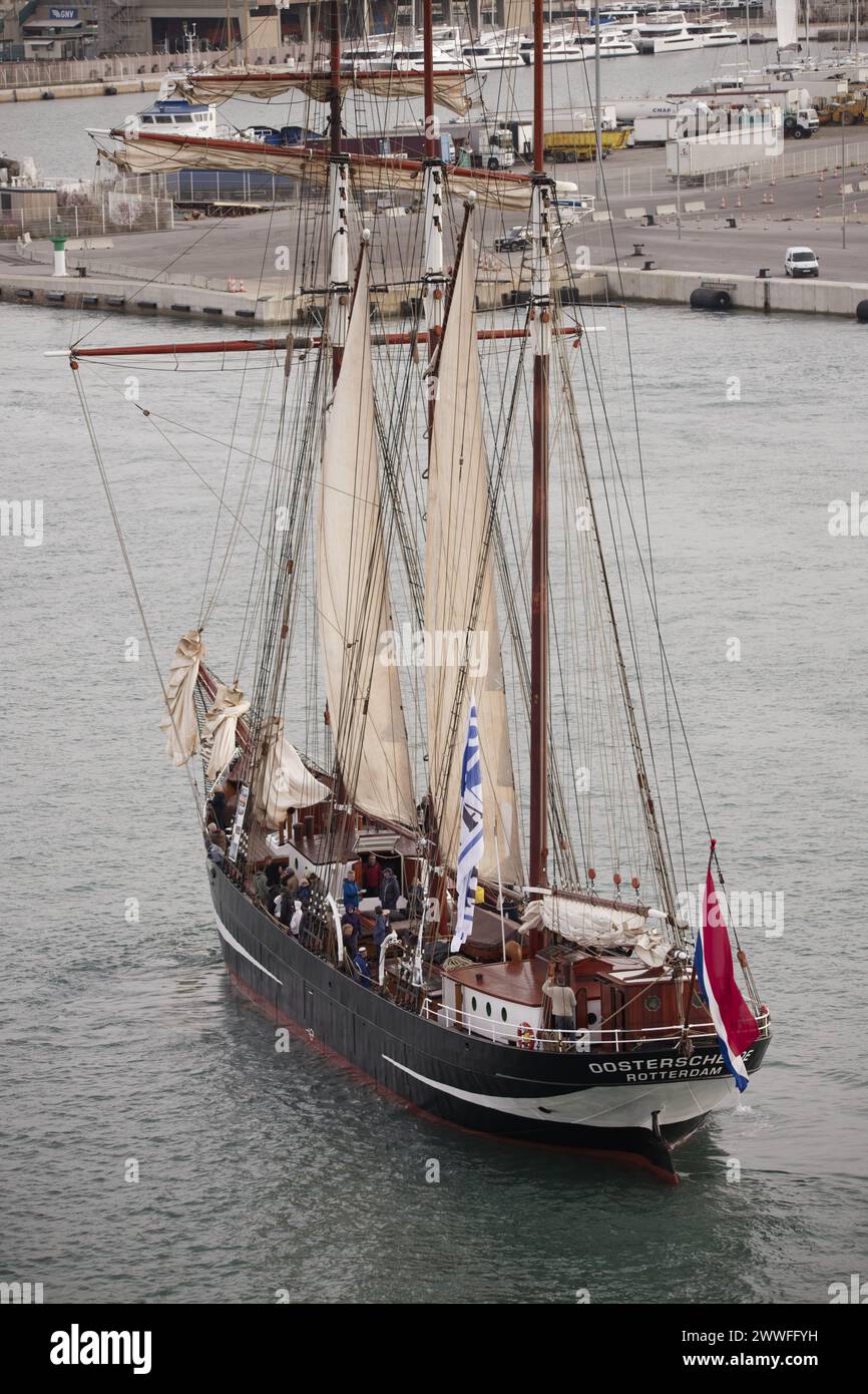 Sete, France. 12th April, 2022.The Oosterschelde arrives at the Escale ...