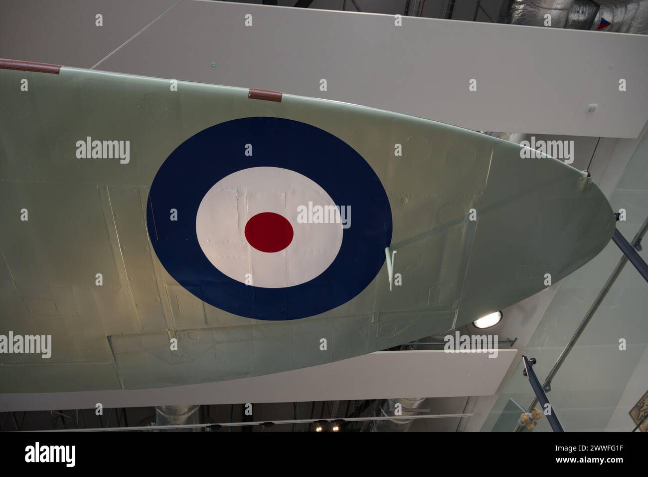 Spitfire hanging in the visitor Centre of the Battle of Britain Bunker ...