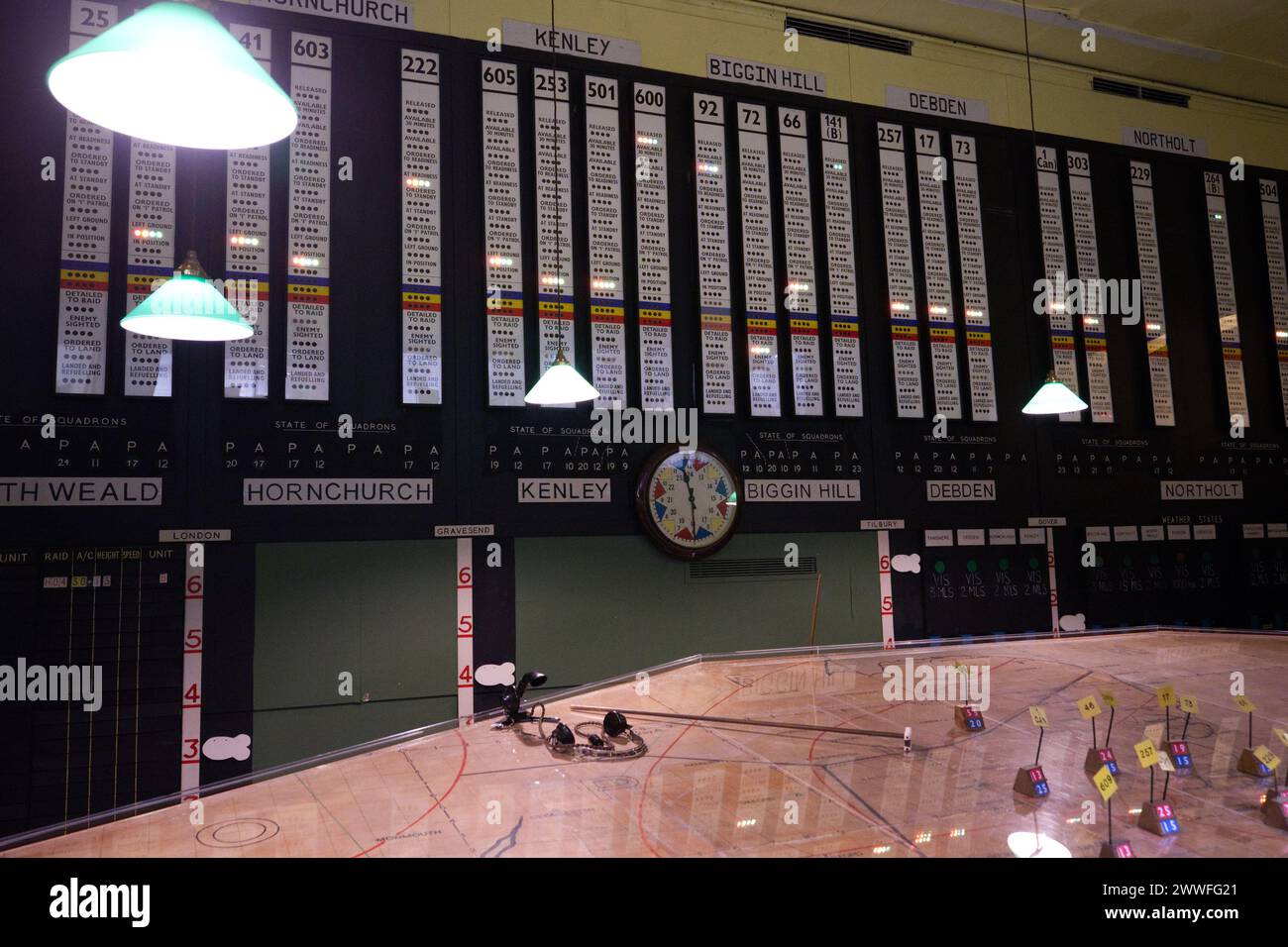 No. 11 Group Operations Room in the Battle of Britain Bunker Stock ...