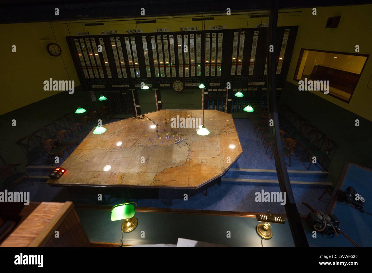 No. 11 Group Operations Room in the Battle of Britain Bunker Stock ...