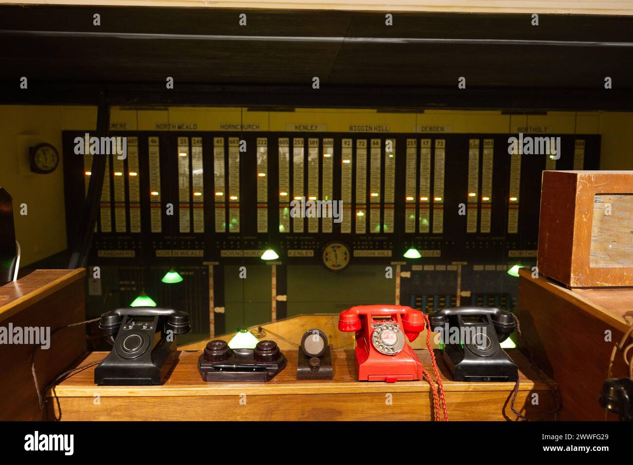 Control Room overlooking the Operations Room at the Battle of Britain ...