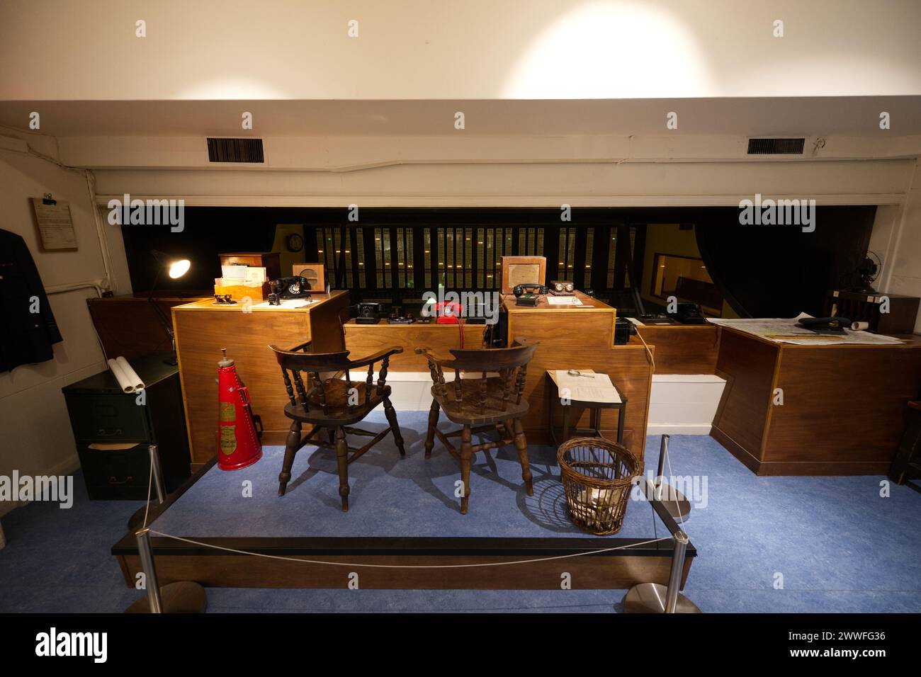 Control room overlooking the Operation room in the Battle of Britain ...