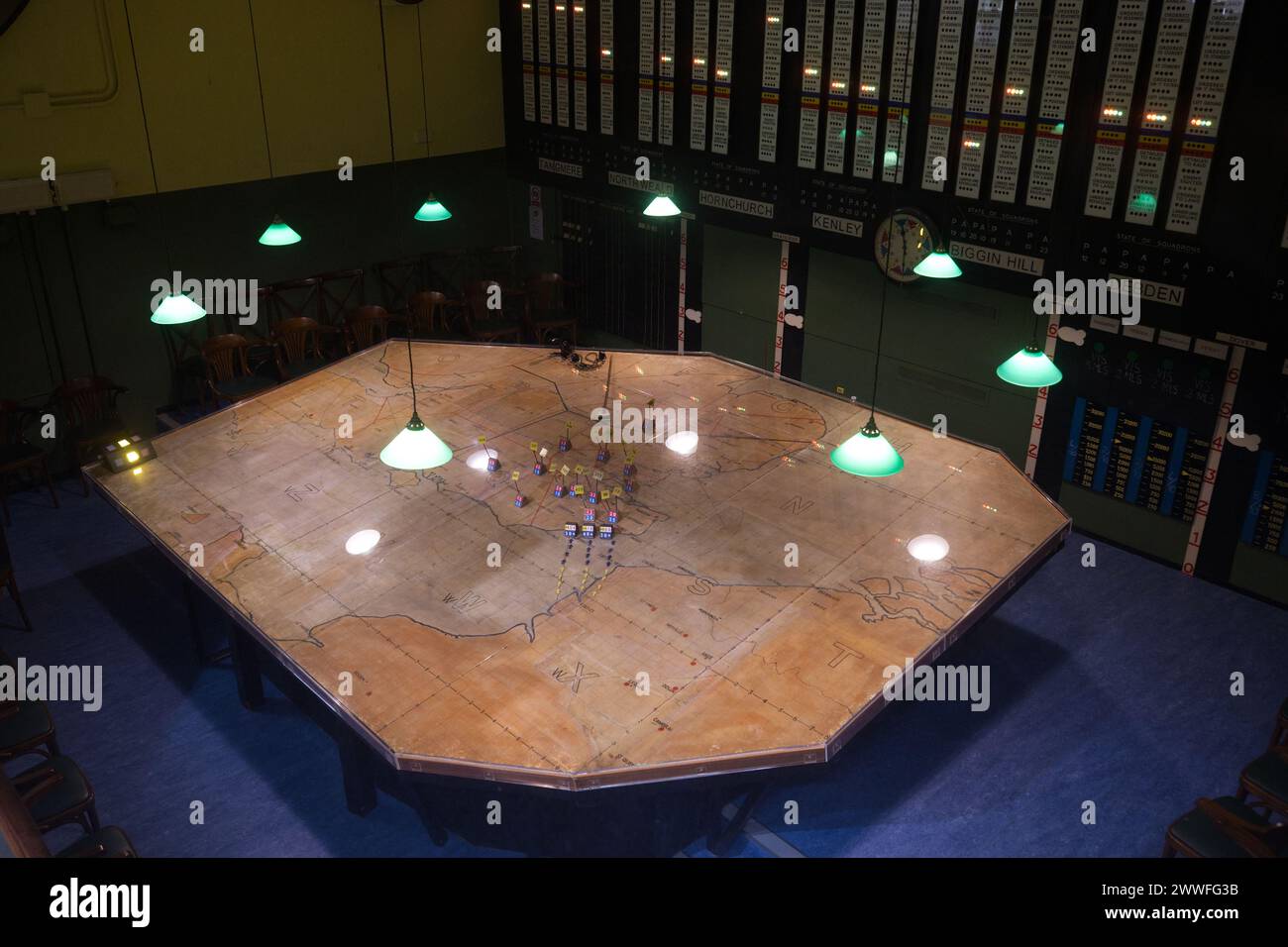 No. 11 Group Operations Room in the Battle of Britain Bunker Stock ...