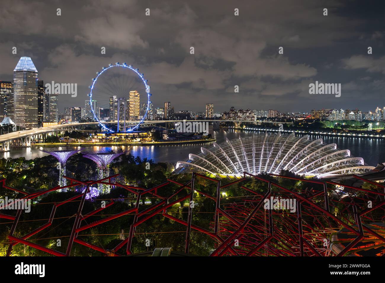 Flower Dome at night in Singapore Stock Photo - Alamy
