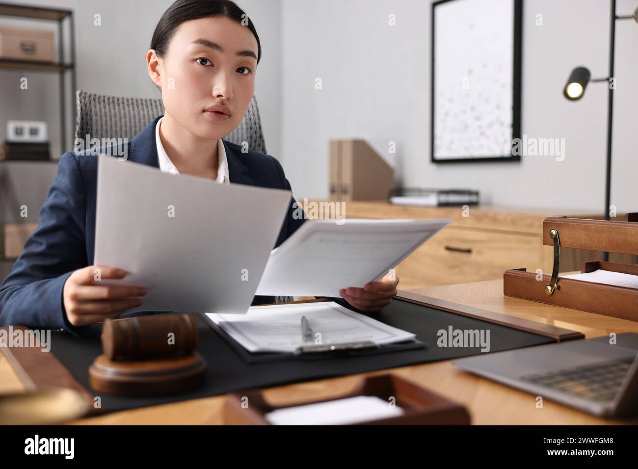 Lawyer judge reading documents hi-res stock photography and images - Alamy