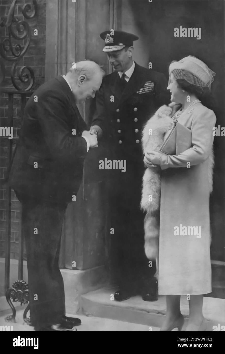 A photograph captures King George VI and Queen Elizabeth I being ...