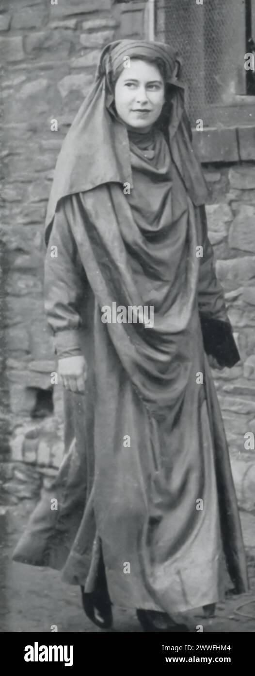 A photograph captures Princess Elizabeth II in bardic robes during her ...