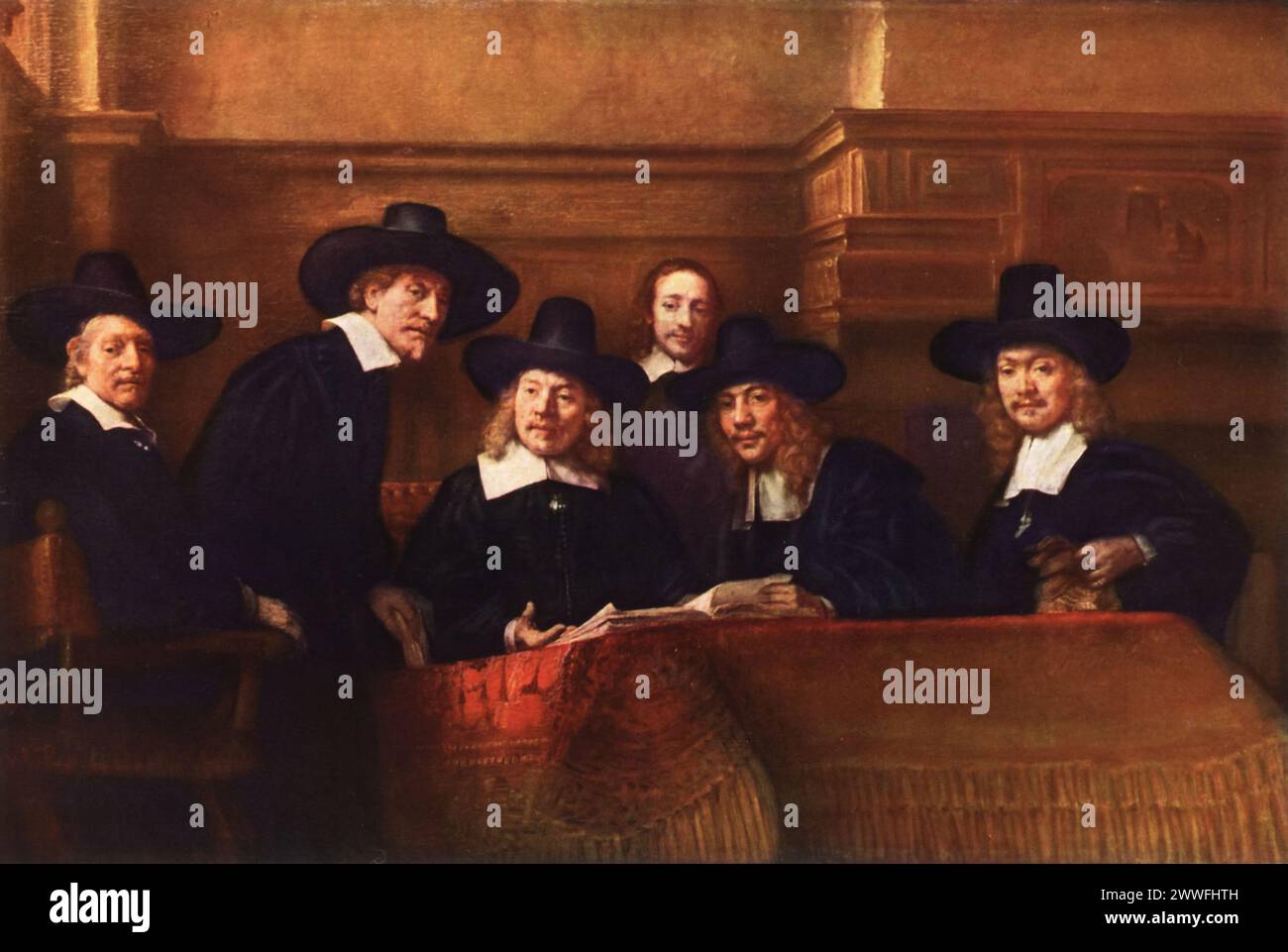 Rembrandt's "Syndics of the Drapers' Guild" (circa 1662): Displayed in ...