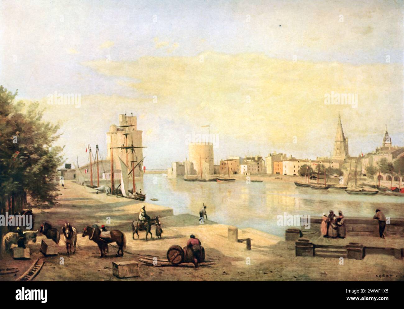 Jean-Baptiste-Camille Corot's "The Harbor of La Rochelle" (circa 1851 ...