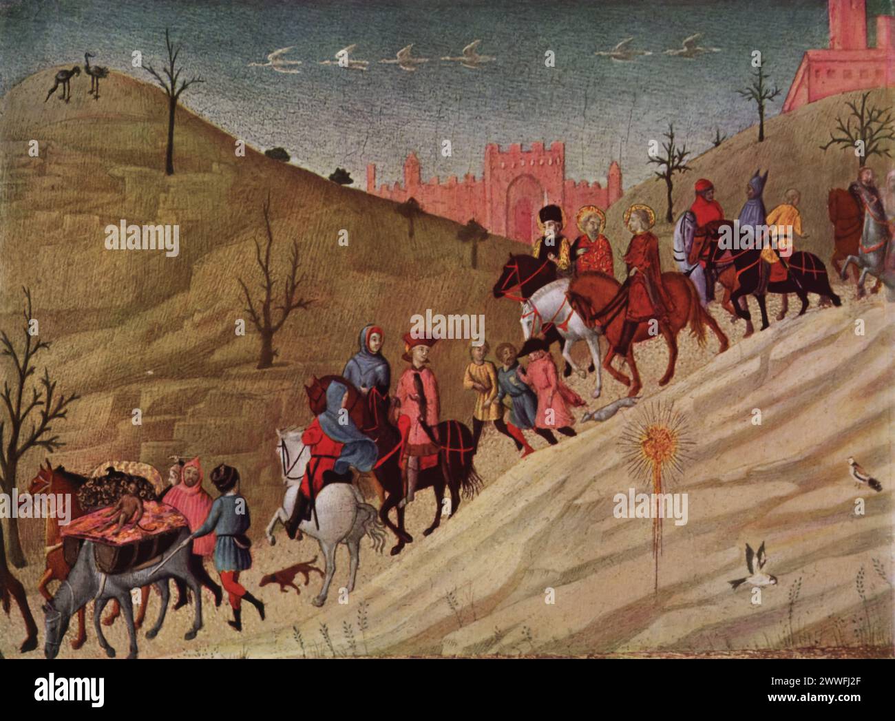 Sassetta's "Journey of the Magi" (1433-1435): This panel, part of the ...