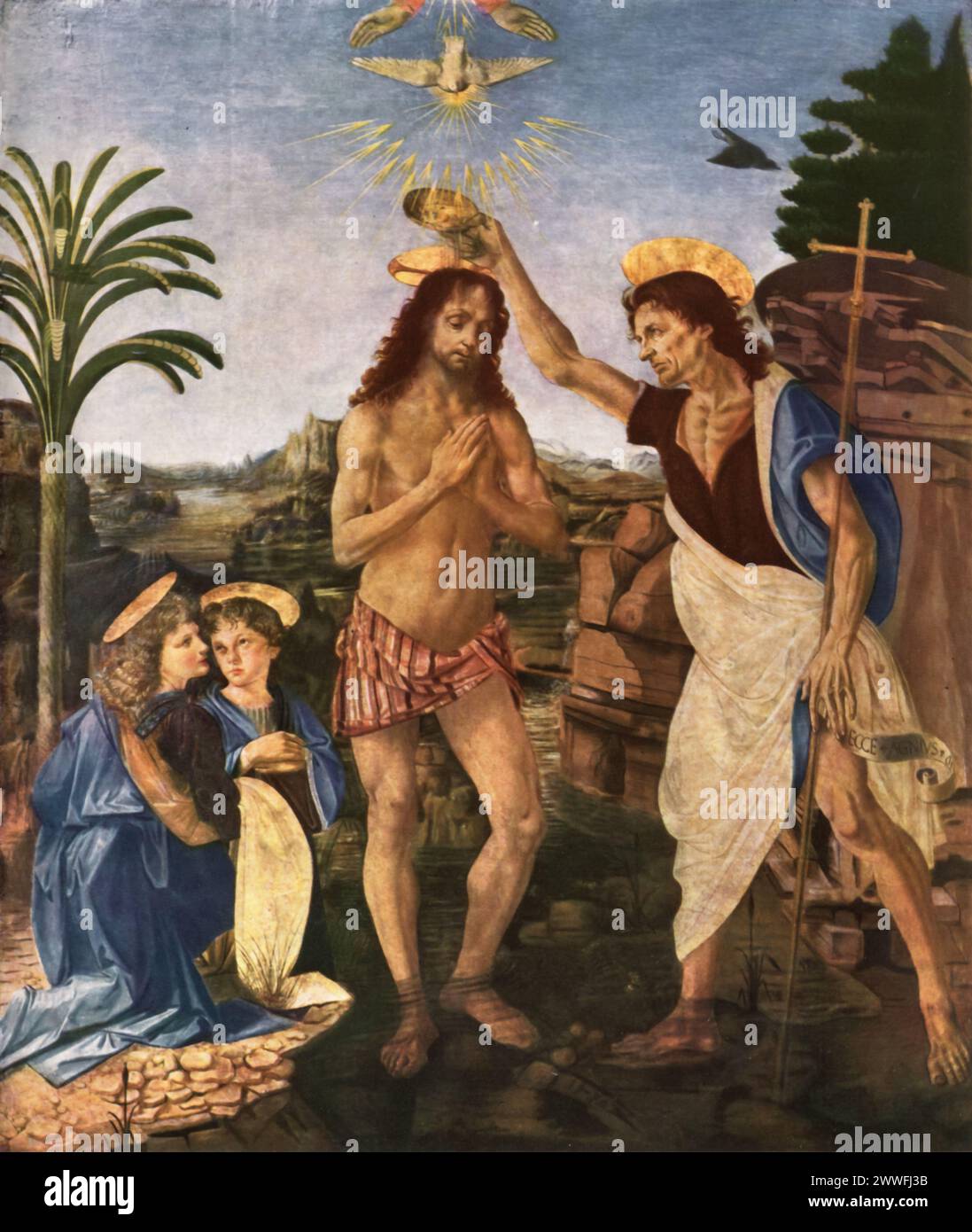 Andrea del Verrocchio and Leonardo da Vinci's "The Baptism of Christ" (circa 1472-1475): Housed ...
