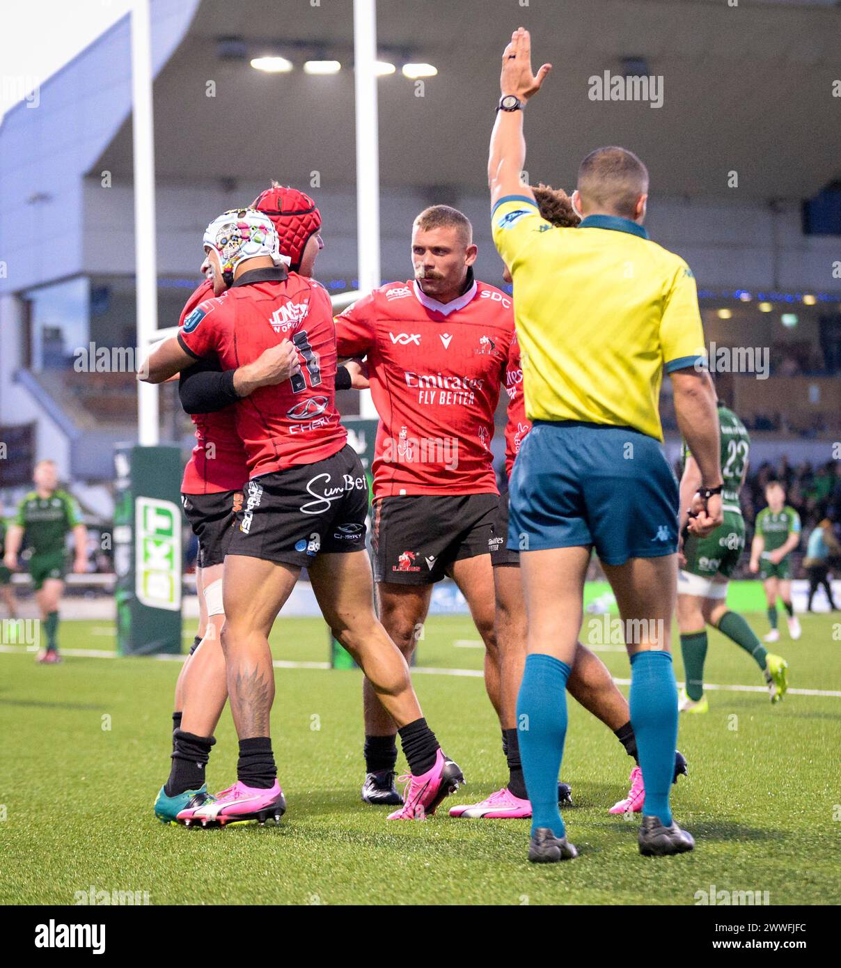 Galway, Ireland. 23rd Mar, 2024. Emirates Lions' Francke Horn ...
