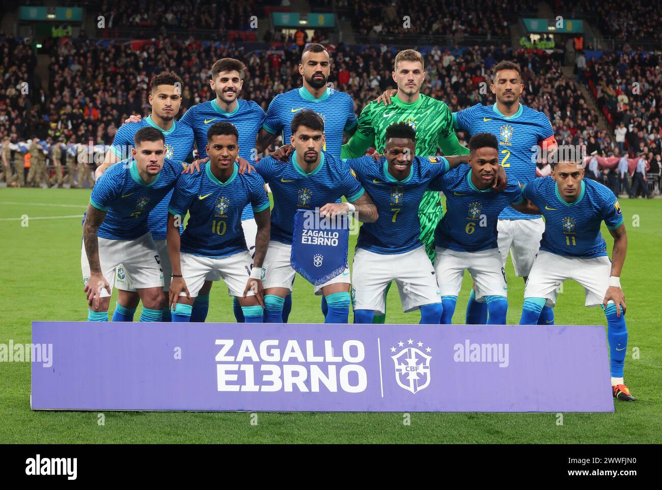 Brazil Team before kick off Back Row:- Joao Gomes (Wolverhampton ...