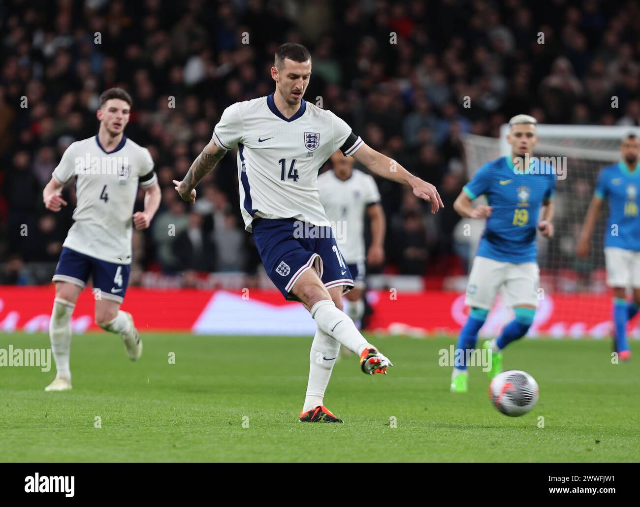 London, UK. 23rd Mar, 2024. Lewis Dunk(Brighton & Hove Albion))of ...