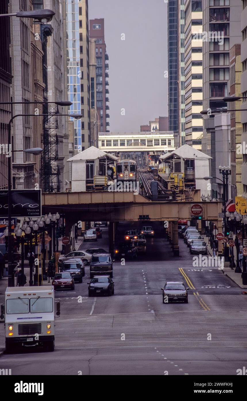 Elevated Railway, The L, The Loop, Lake Street, Chicago, Illinois, USA ...