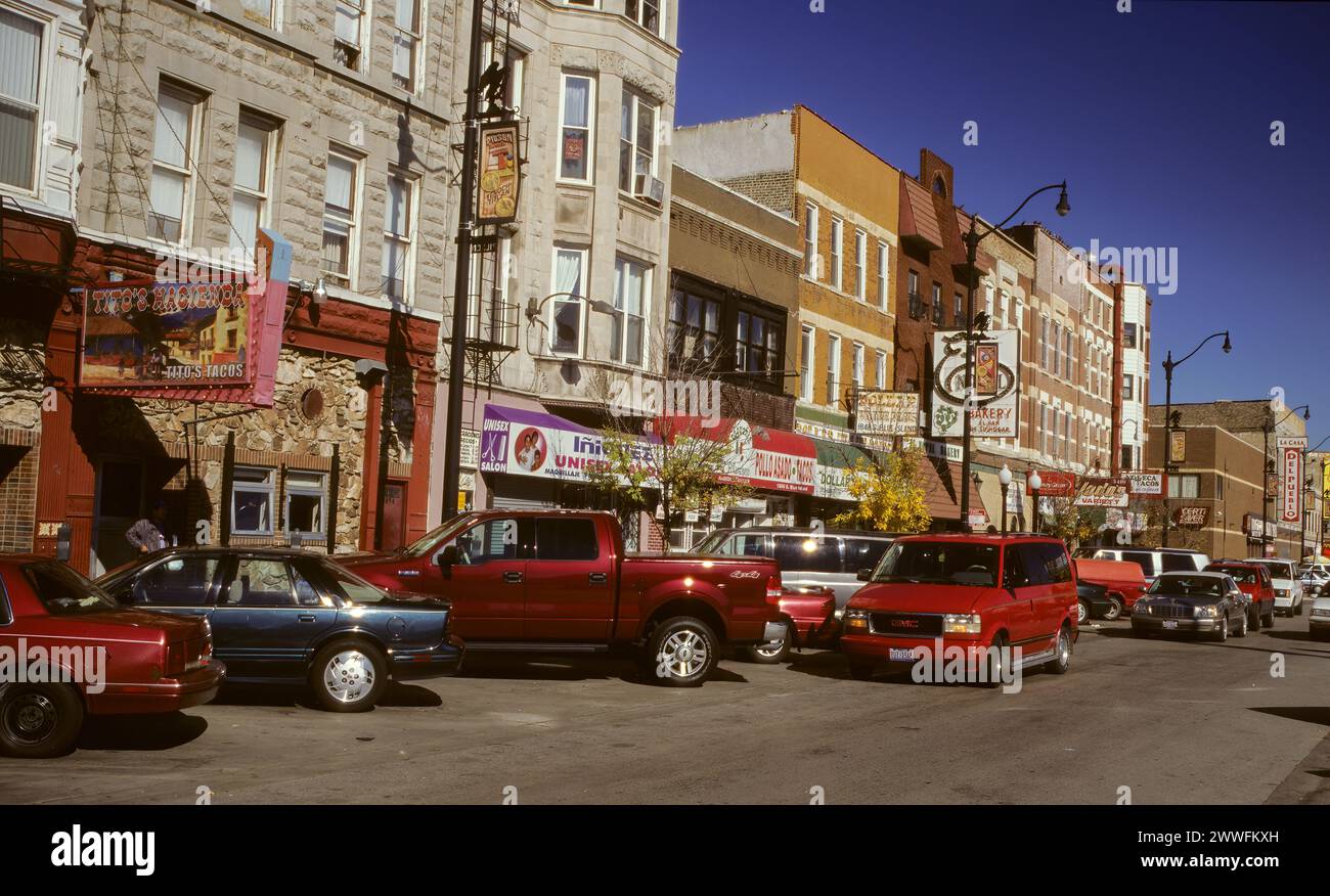 Chicago, Illinois, U.S.A. - Pilsen, Mexican American Neighborhood, Blue ...