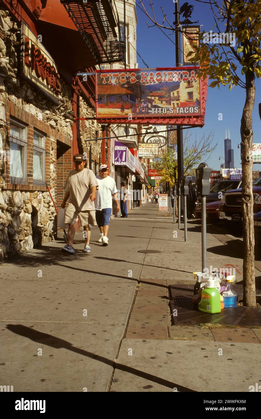Chicago, Illinois, U.S.A. - Pilsen, Mexican American Neighborhood, Blue ...