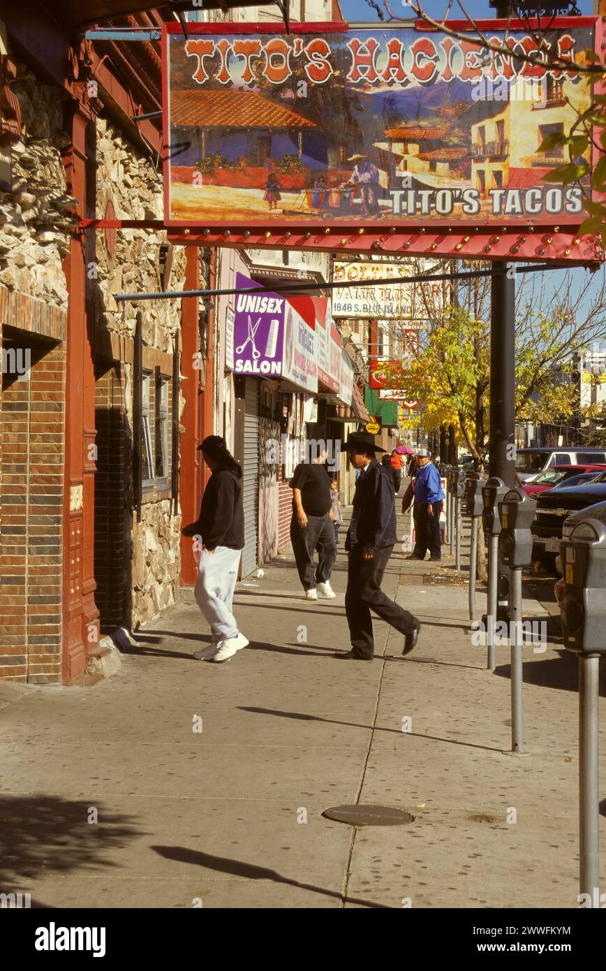 Chicago, Illinois, U.S.A. - Pilsen, Mexican American Neighborhood, Blue ...