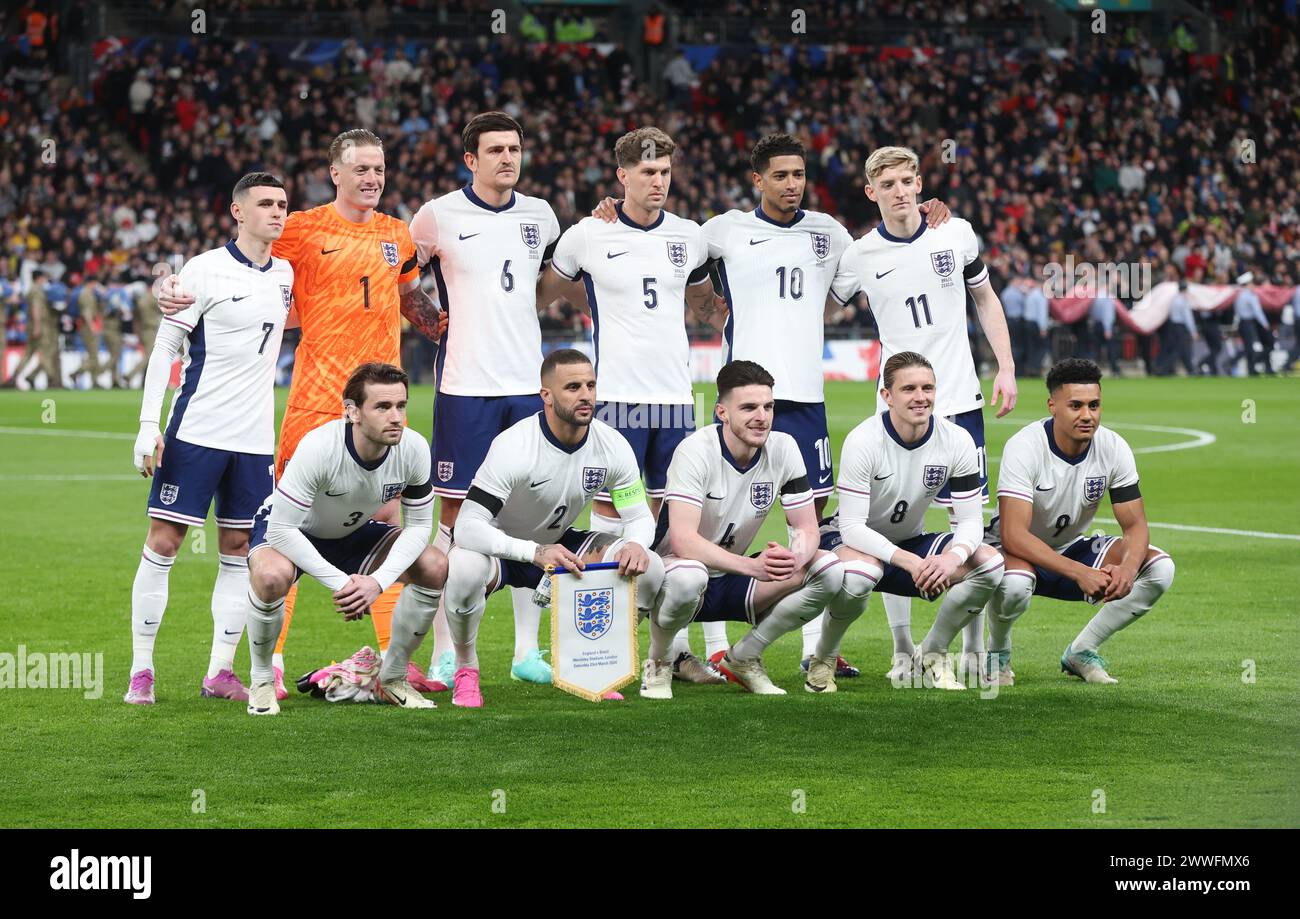 England Team before kick off Back Row;- Phil Foden (Man City)of England ...