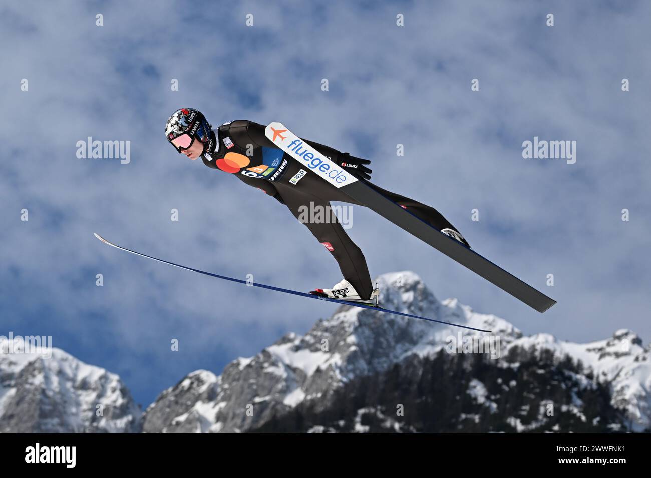 Planica, Slovenia. 23rd Mar, 2024. Marius Lindvik of Norway in action ...