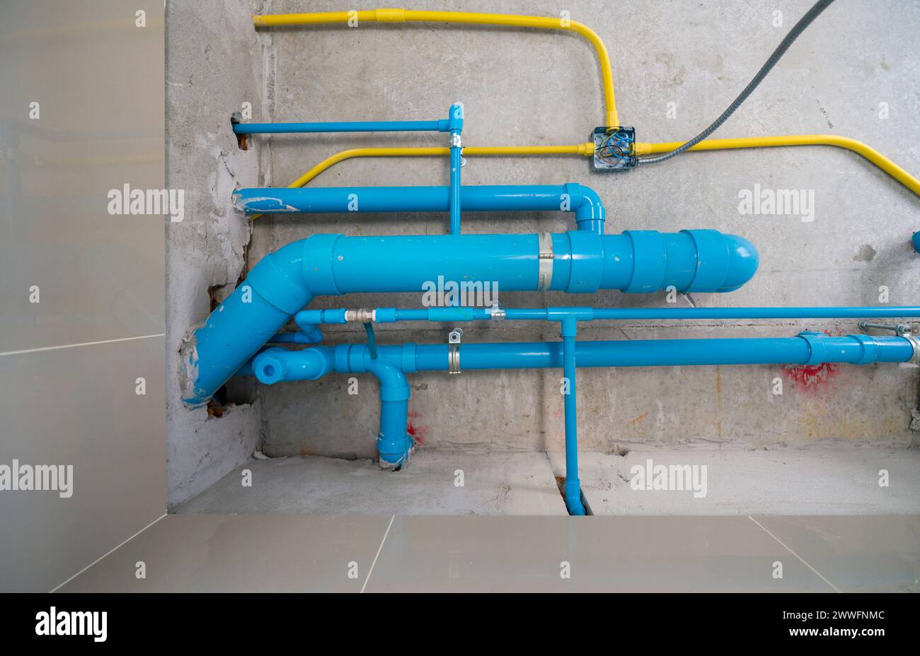 The water pipe system, wastewater pipes and electrical wiring are ...