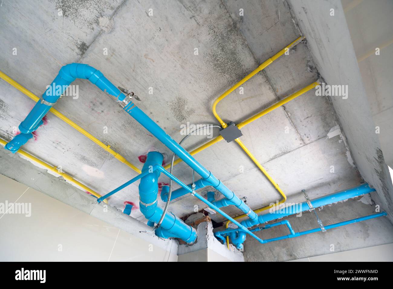The water pipe system, wastewater pipes and electrical wiring are ...