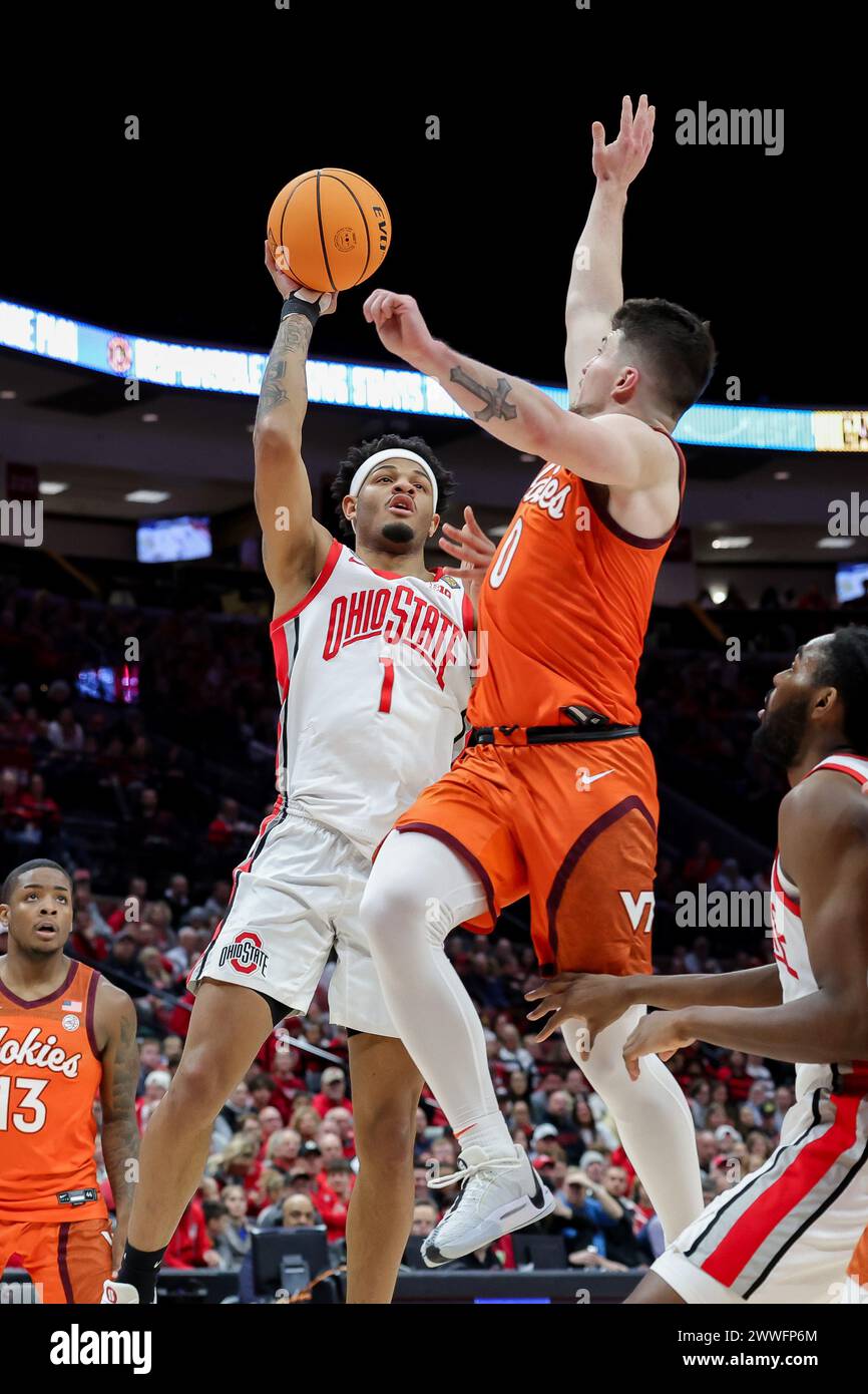 Columbus, Ohio, USA. 23rd Mar, 2024. Ohio State Buckeyes guard Roddy ...