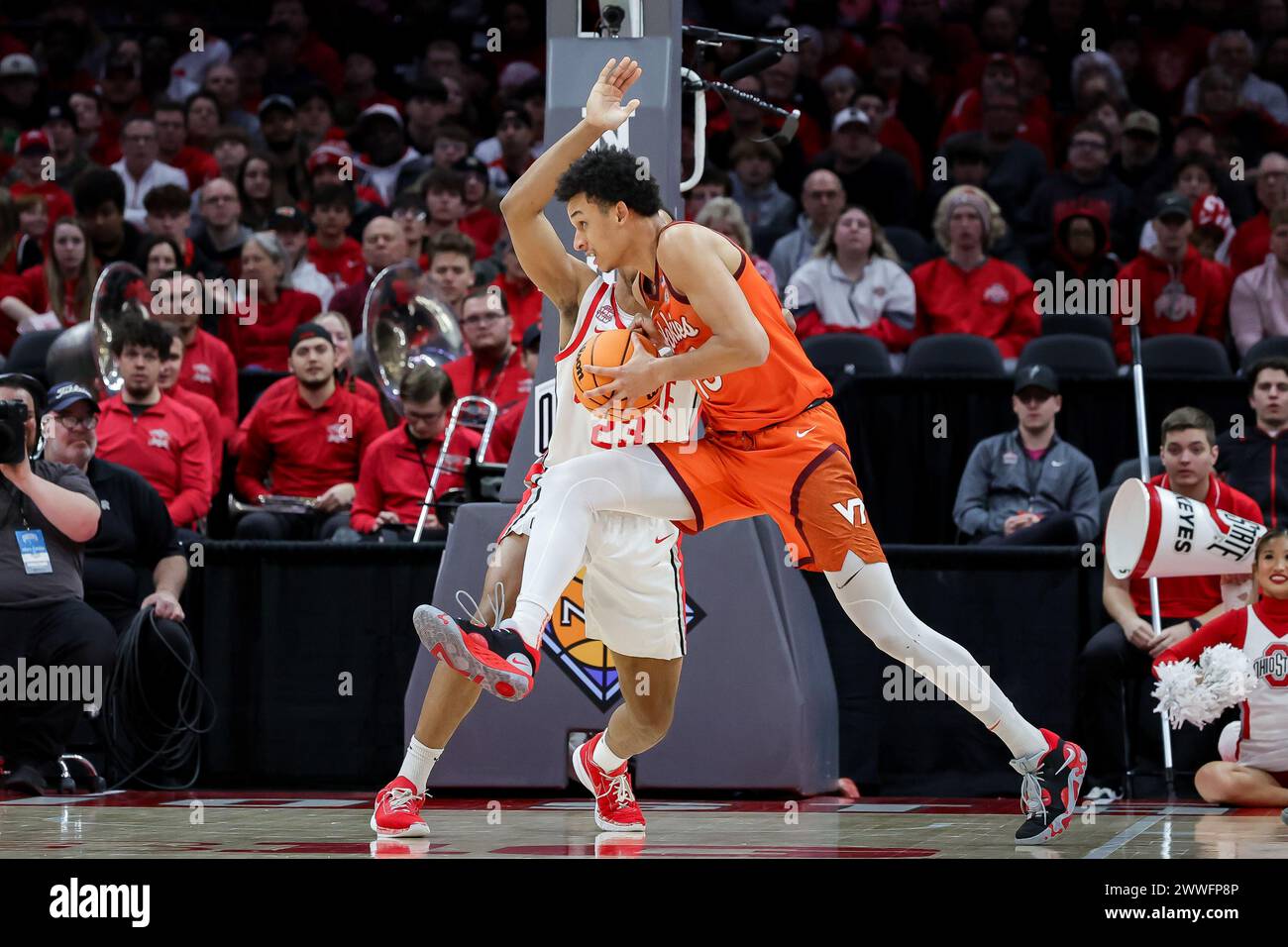Columbus, Ohio, USA. 23rd Mar, 2024. Virginia Tech Hokies center Lynn ...