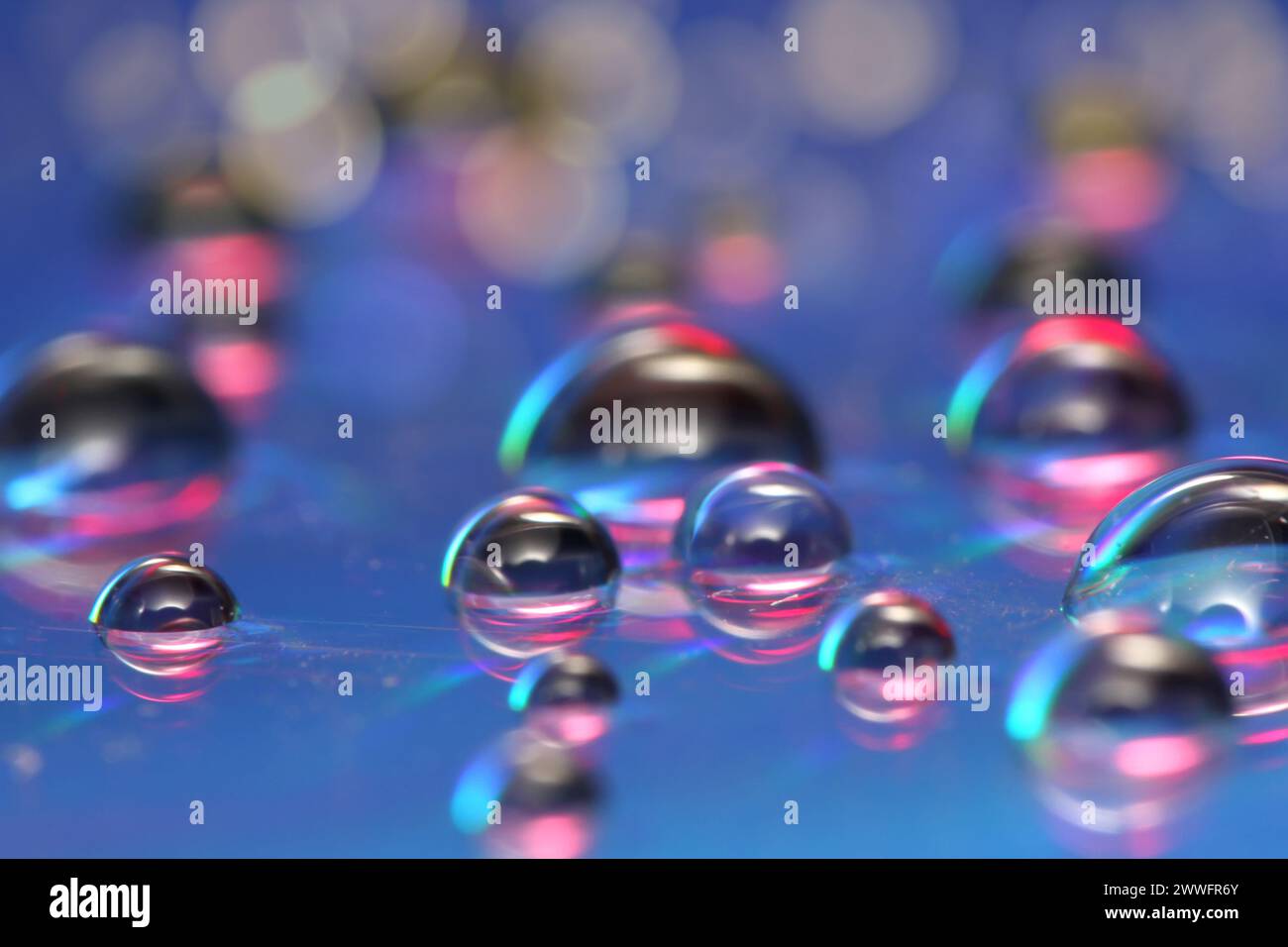 Abstract Background Texture Bokeh of Water Droplets on Shiny Refection ...